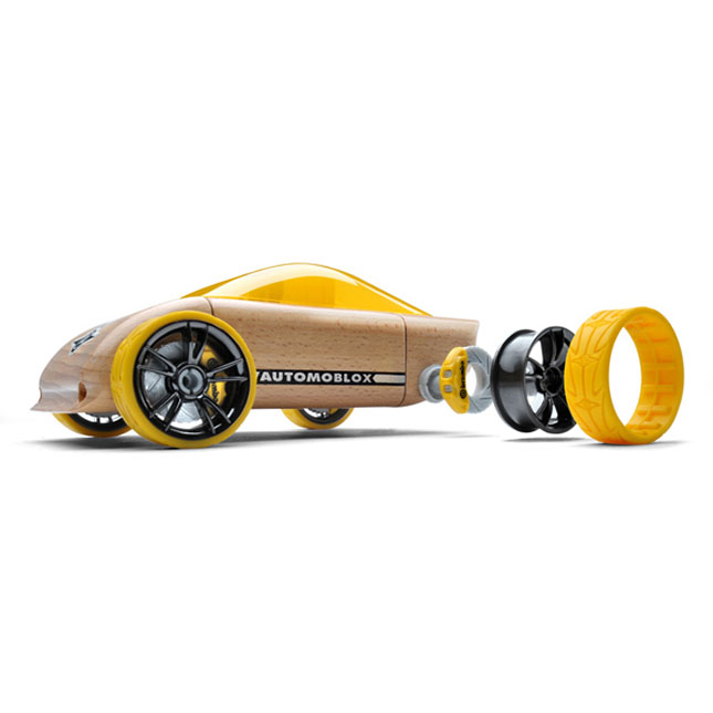 Automoblox C9 Sports Coupe - Yellow - - Fat Brain Toys