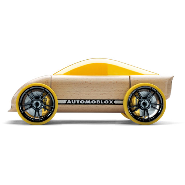 Automoblox C9 Sports Coupe - Yellow - - Fat Brain Toys