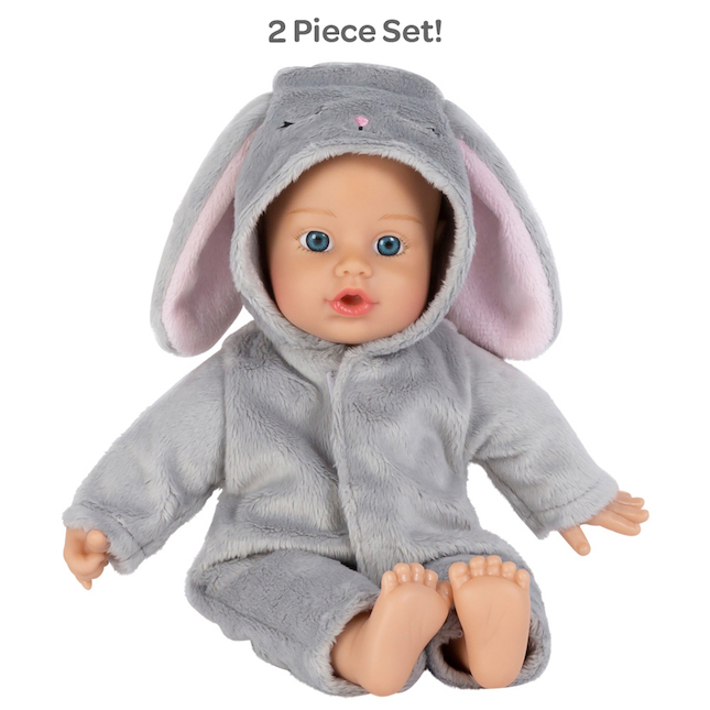 Funsie Onesie Baby Bunny Doll - 11 inch - - Fat Brain Toys