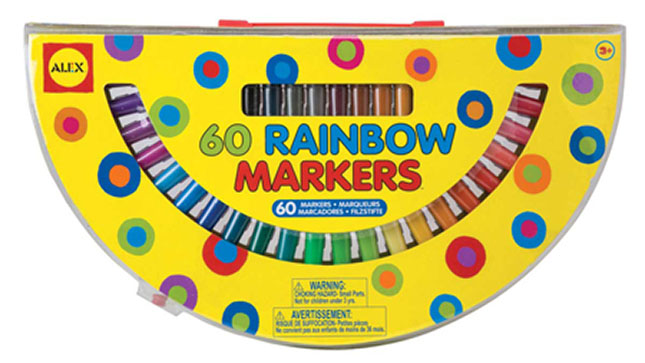 60 Rainbow Markers - - Fat Brain Toys