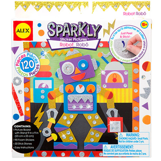 Sparkly Sticker Pictures - Robot - - Fat Brain Toys