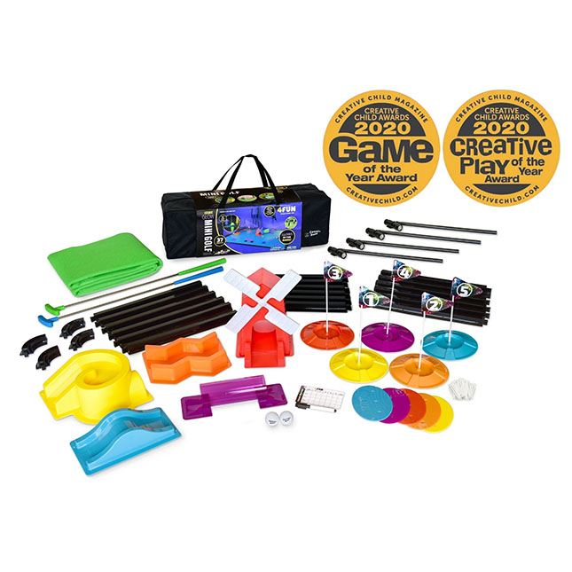 4FUN Deluxe Cosmic Glow Mini Golf - 5 Hole Course Set
