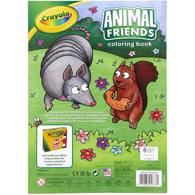 Animal Friends Coloring Book - 96 pg - - Fat Brain Toys