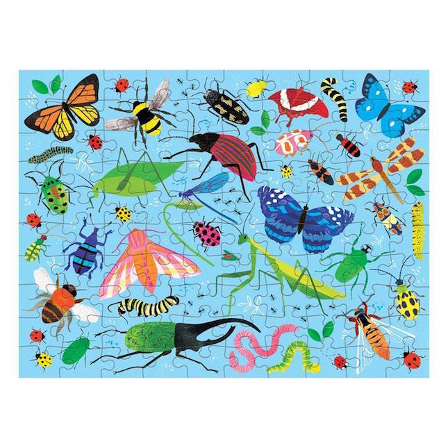 Bugs & Birds 100 Piece Double-Sided Puzzle - - Fat Brain Toys