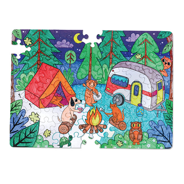 Color By Number Puzzle - Camping - - Fat Brain Toys