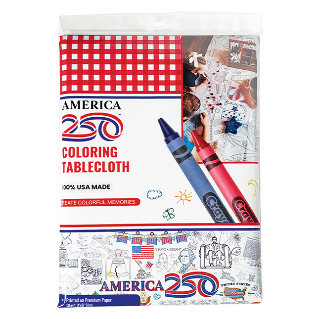Creative Coloring Tablecloth Kit - AMERICA250 - Best for Ages 2 to 8