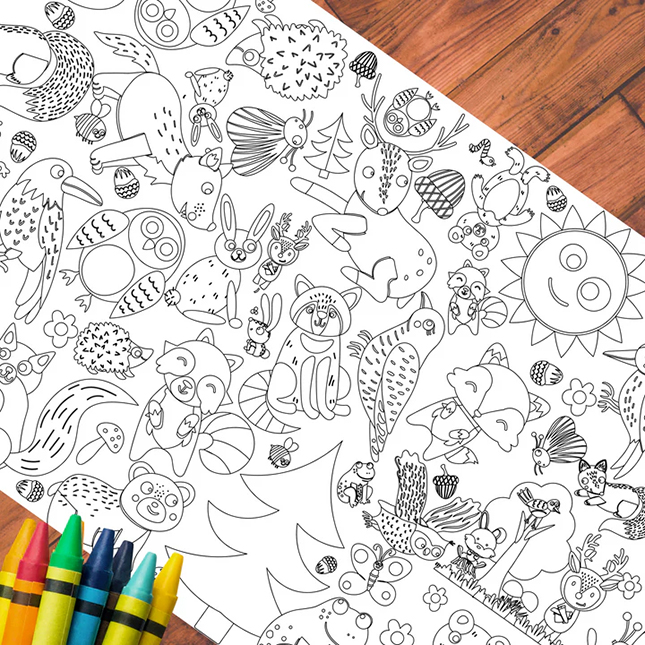 Creative Coloring Tablecloth Kit - Woodland - Best for Ages 2 to 7