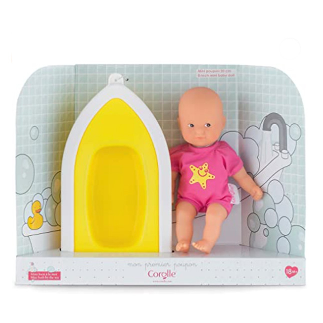 Mini Calin Bath Doll & Boat - 8 inch - - Fat Brain Toys