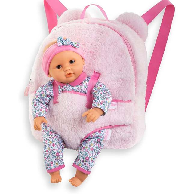 Bebe Plush Backpack Baby Doll Carrier - 12 inch - Best for Ages 3 to 7