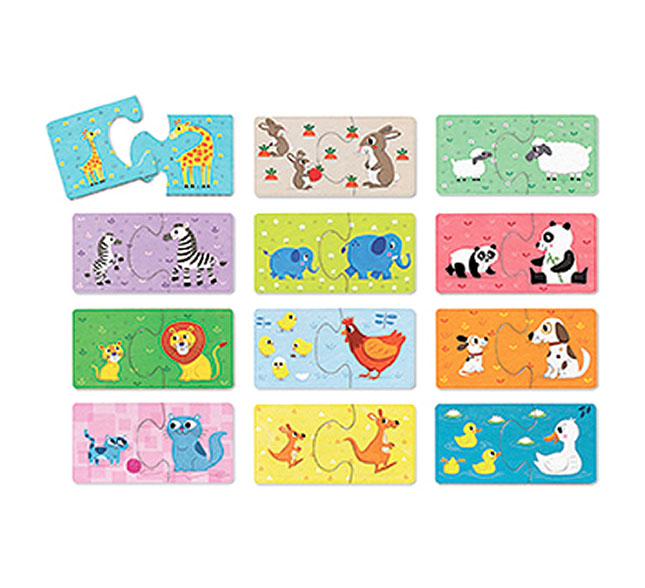 2-Piece First Puzzles - Baby Animals - - Fat Brain Toys