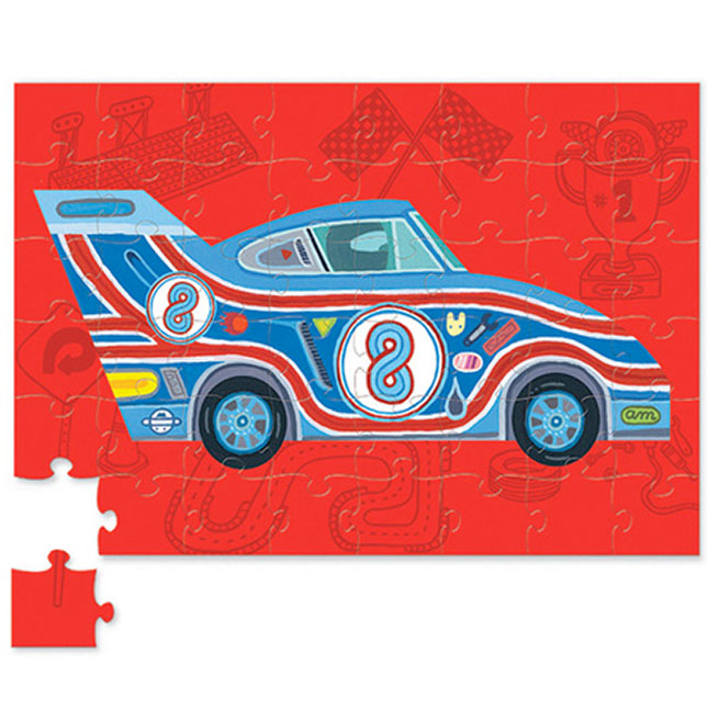 Race Car Vehicle Puzzle 48 pc - - Fat Brain Toys