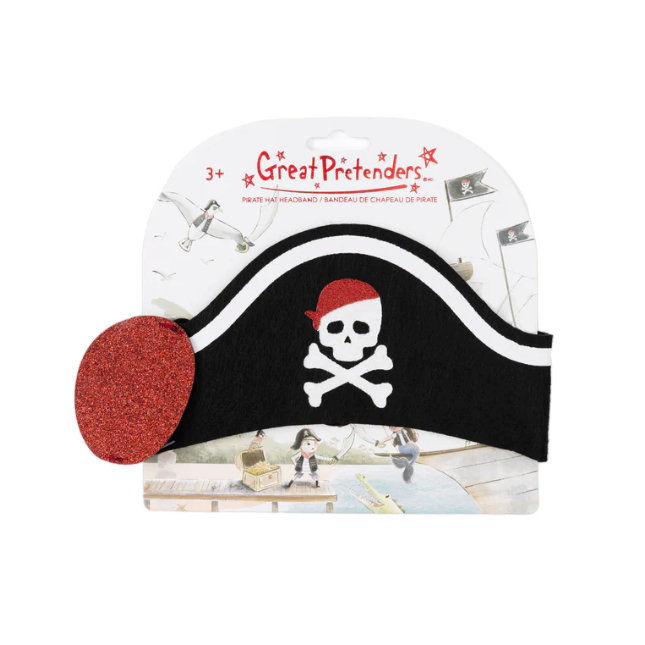 Pirate Hat Headband with Eye Patch - Best for Ages 3 to 9