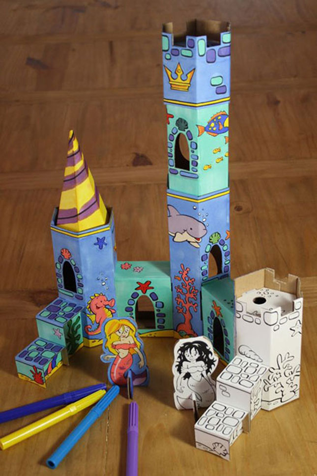 Cardboard Decorate-it-Yourself Mermaid Cove - - Fat Brain Toys