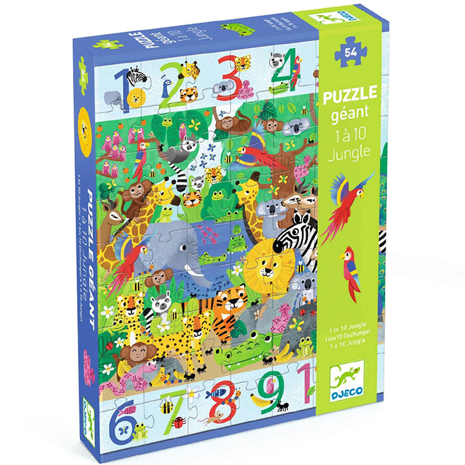 1 to 10 Jungle Giant Floor Build-and-Seek Puzzle