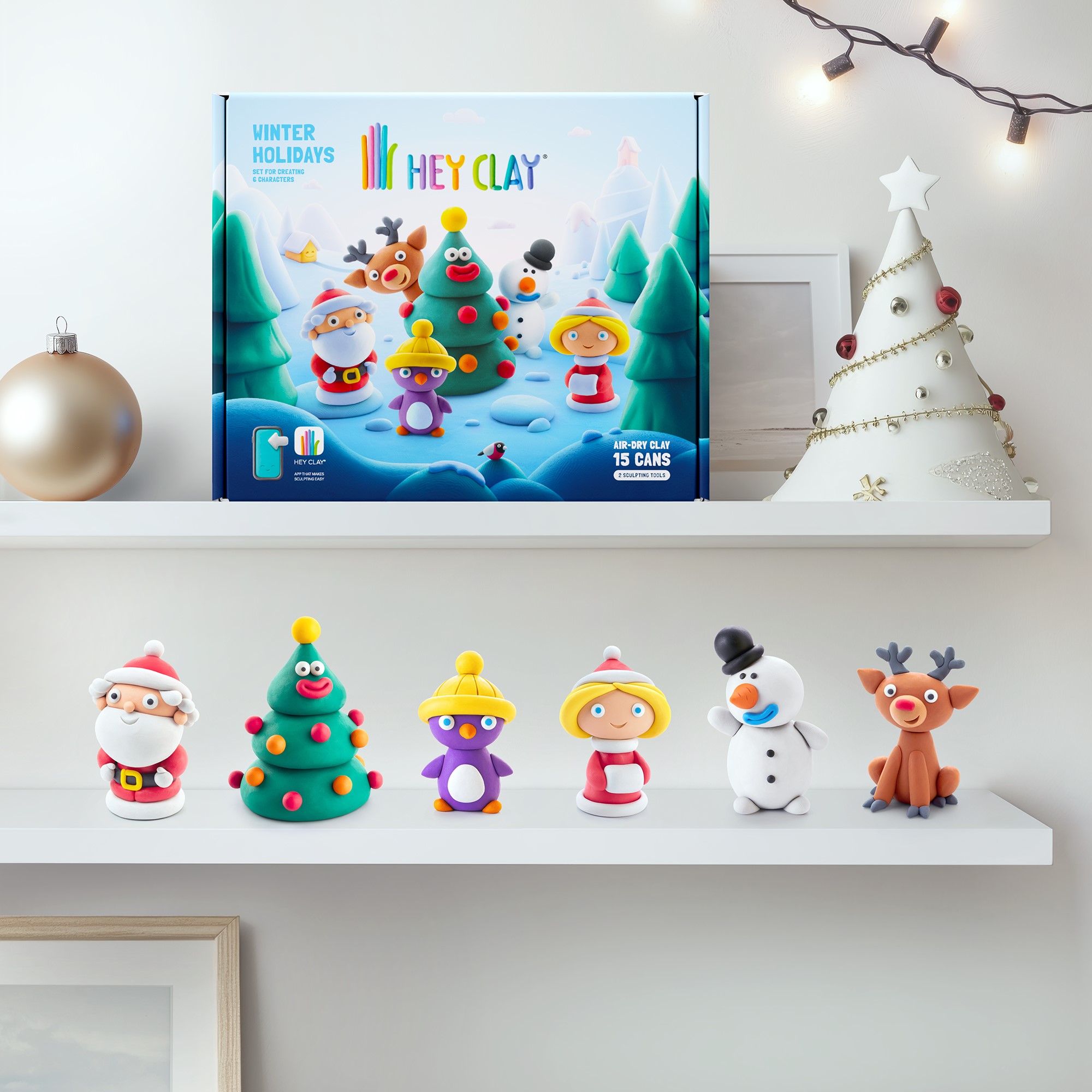 Hey Clay Winter Holidays Set - Best Arts & Crafts for Ages 3 to 11