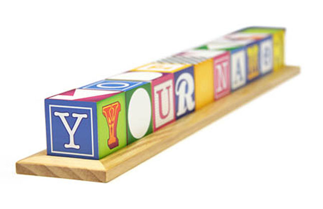 Personalized Name Blocks Set of 10 + Base + Bag - - Fat Brain Toys