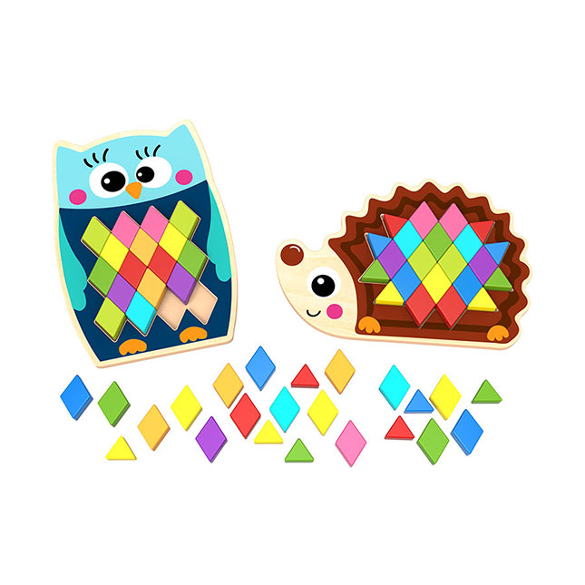 Play Pattern Puzzle - Owl & Hedgehog - - Fat Brain Toys