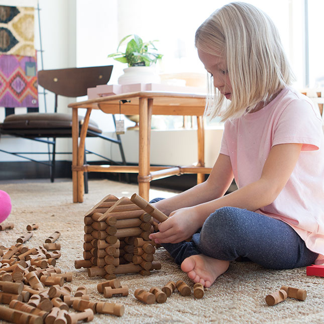 Timber Log Builders - 450 Piece Set - - Fat Brain Toys
