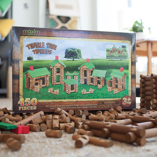 Timber Log Builders - 450 Piece Set - - Fat Brain Toys