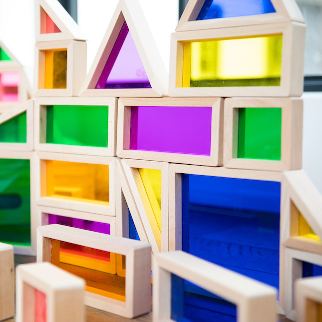 Acrylic Building Blocks - 56 pcs - - Fat Brain Toys