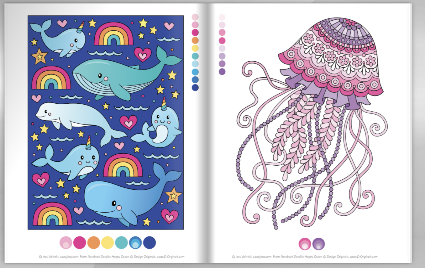 Notebook Doodles Happy Ocean - Coloring & Activity Book