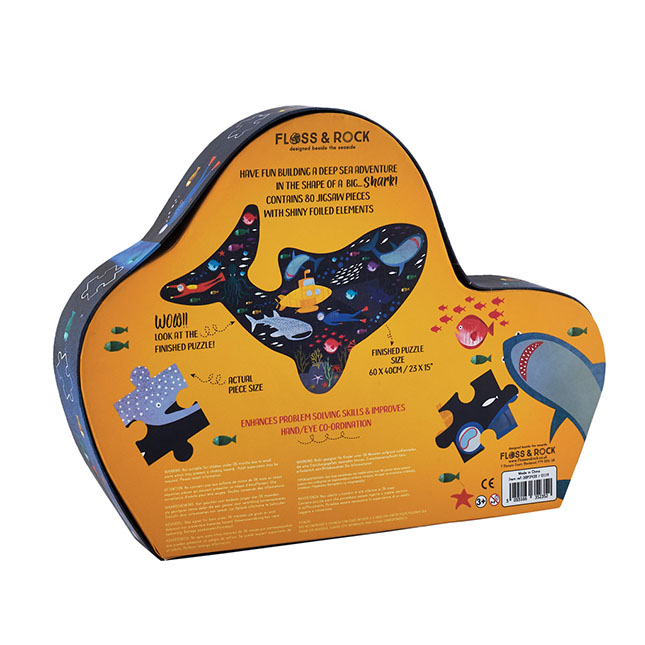 Deep Sea Shark Shaped Puzzle - 80 pc - - Fat Brain Toys