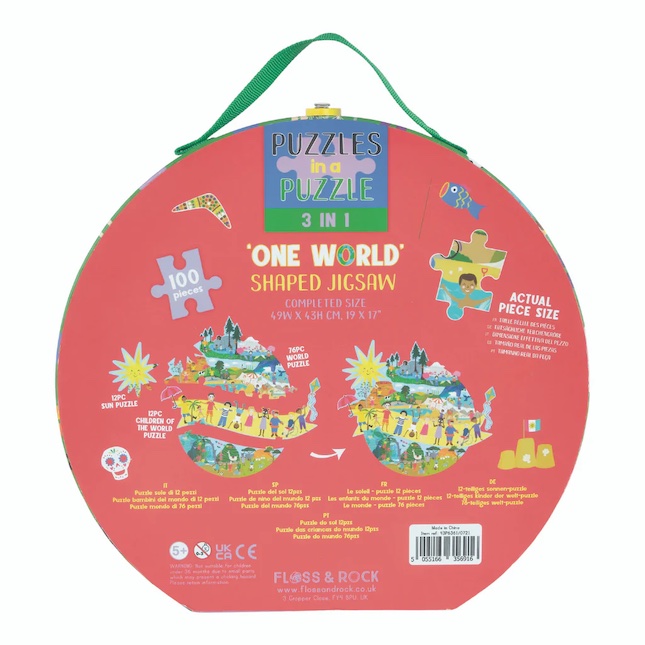 One World 100pc 3-in-1 Puzzle - - Fat Brain Toys