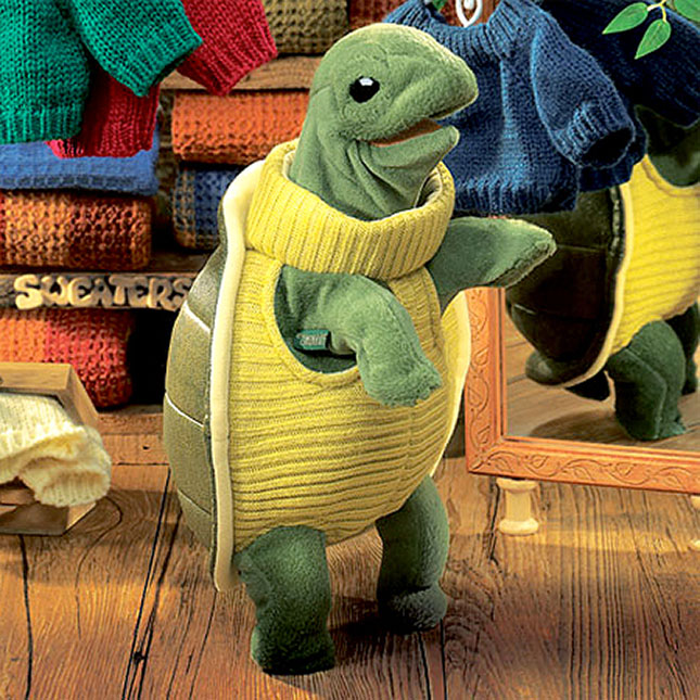 Turtleneck Turtle Puppet - - Fat Brain Toys