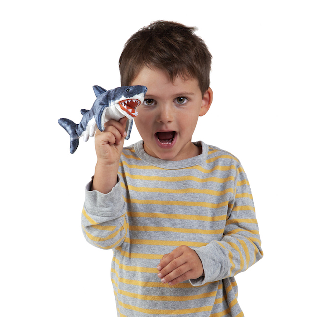 Mini Shark Puppet - - Fat Brain Toys