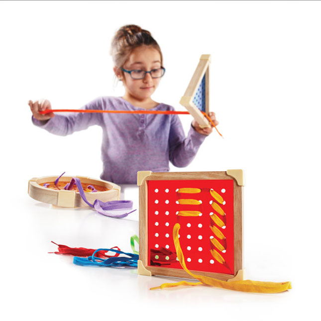 Geo Shape Lacing Set - - Fat Brain Toys
