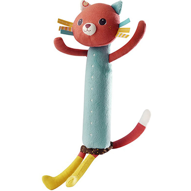 Colette Cat Nodding Rattle - - Fat Brain Toys