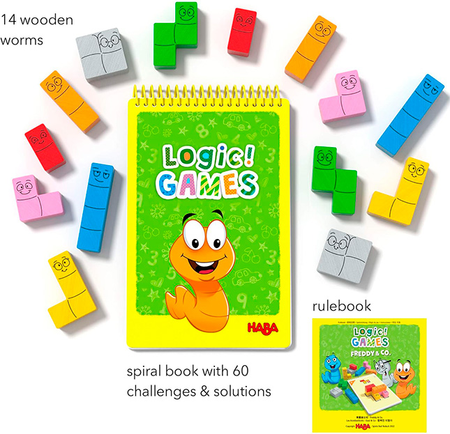Logic! Games - Happy Worms - Best Brainteasers for Ages 5 to 9