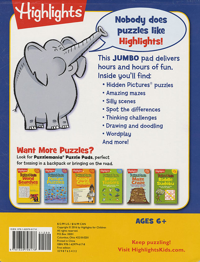 Highlights Jumbo Pad of Puzzling Fun - - Fat Brain Toys