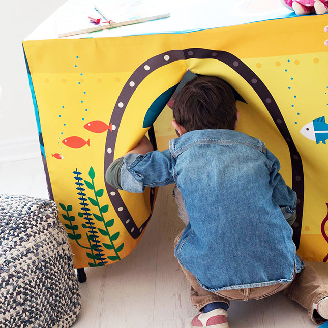 Submarine Hideout Card Table Playhouse - - Fat Brain Toys