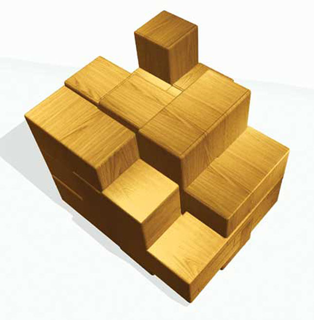 Wooden Tetris Puzzle - - Fat Brain Toys