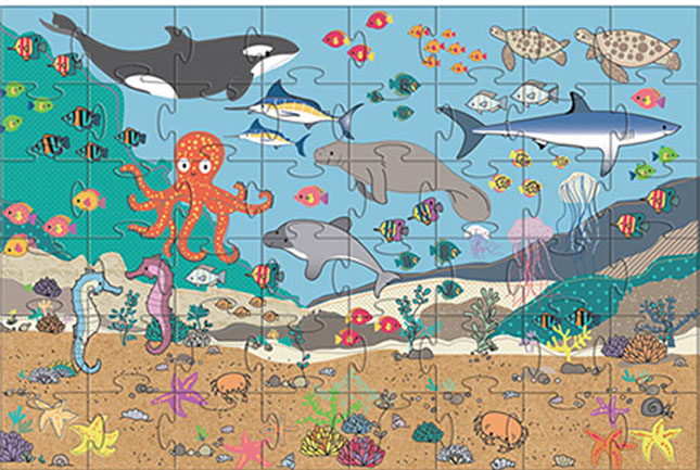Green Start Giant Floor Puzzle - Under The Sea - - Fat Brain Toys