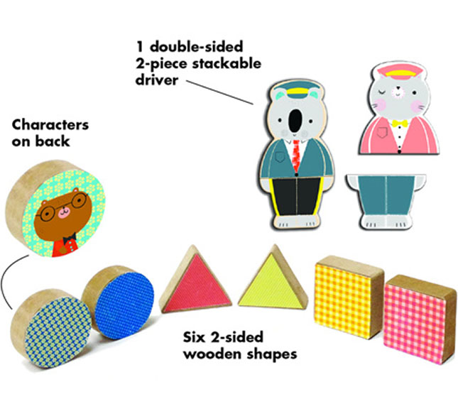 Green Start Mix & Match Stackers - Busy Bus - - Fat Brain Toys