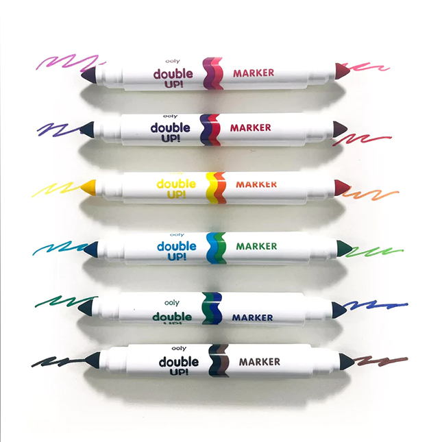 Double Up - Double-Ended Markers set of 6 - Best for Ages 3 to 9