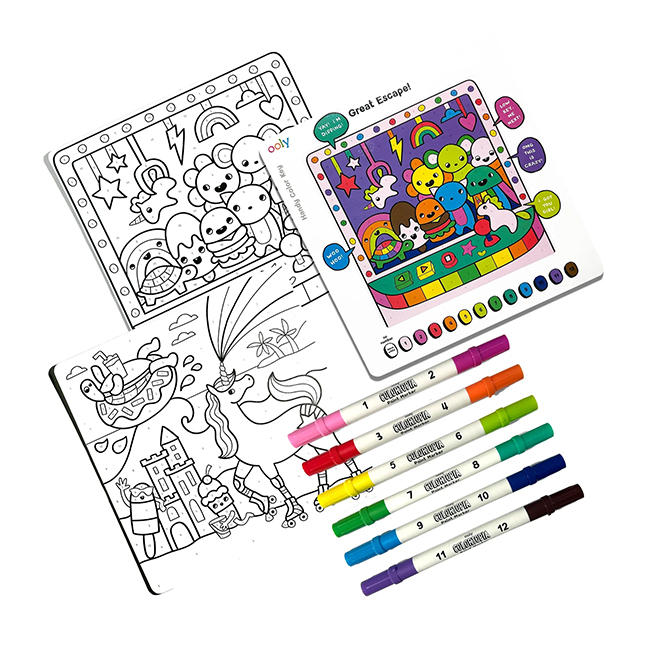 Colortopia Color By Number Kit - Unicorn Funland - - Fat Brain Toys