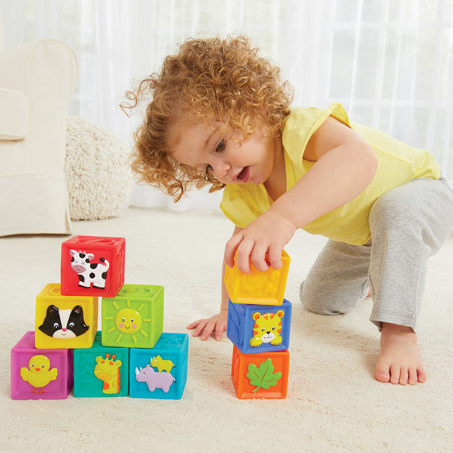 Kidoozie Squeak 'n Stack Blocks - Baby Gear - Fat Brain Baby