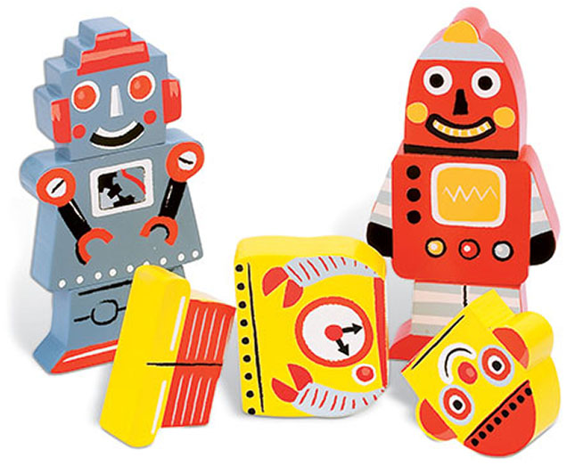 Robots Chunky Puzzle - - Fat Brain Toys