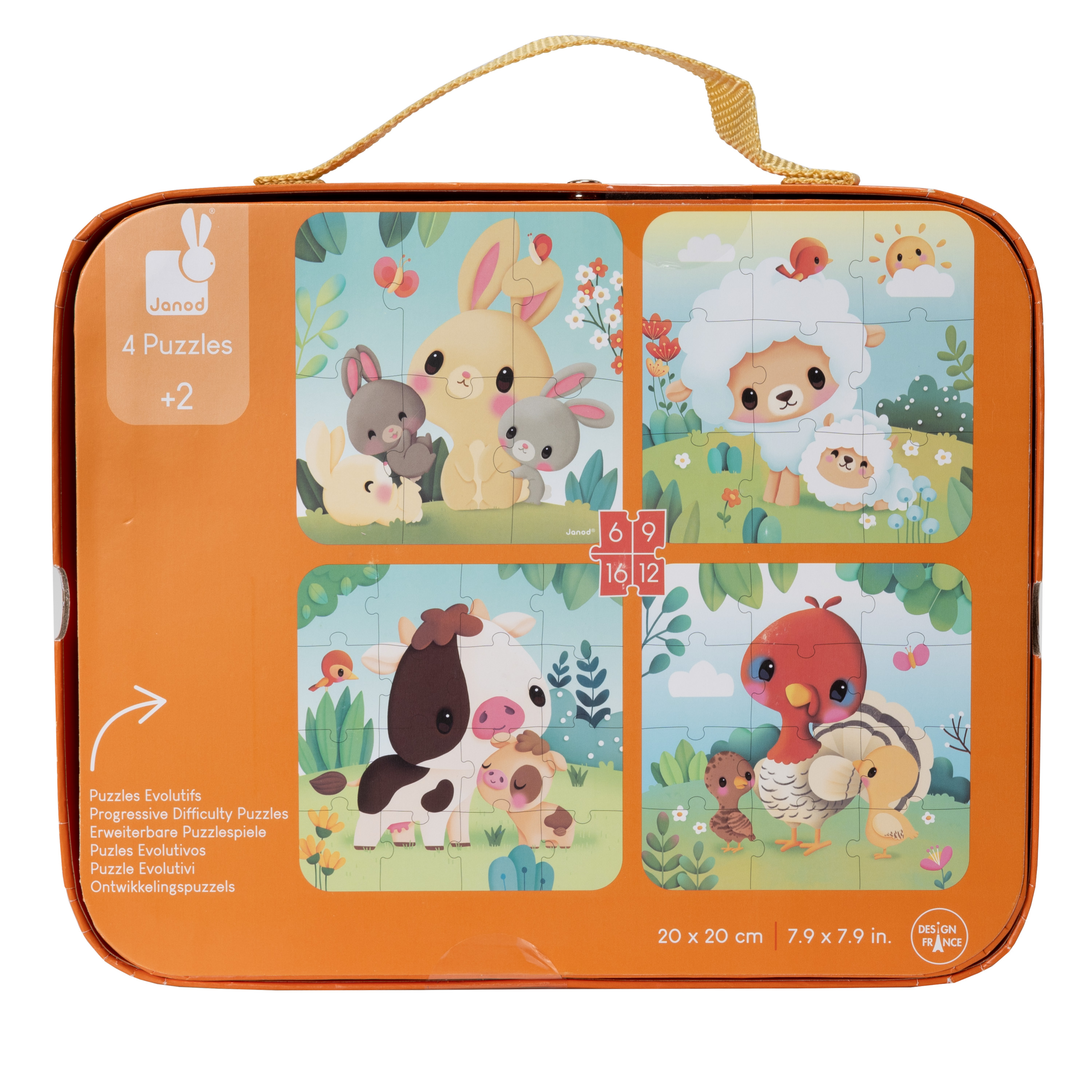 Farm 4 Progressive Animal Suitcase Puzzles - Best for Ages 2 to 6