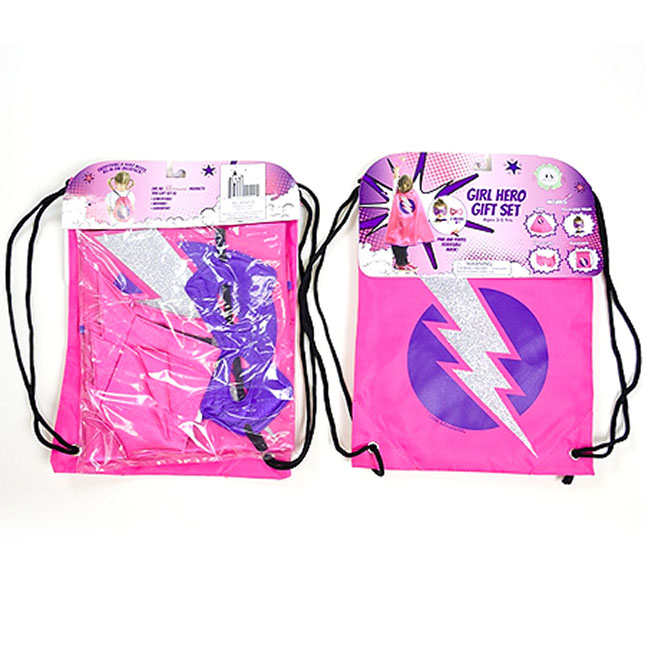 Drawstring Backpack Hot Pink Hero - - Fat Brain Toys