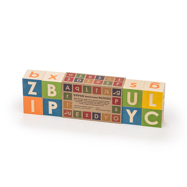 Uncle Goose Upper and Lowercase ABC Blocks - - Fat Brain Toys