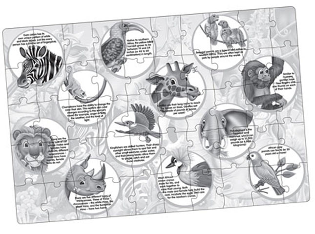 Puzzle Doubles Fun Facts - Animals of the World - - Fat Brain Toys