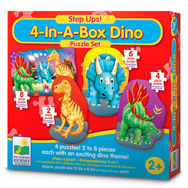 Step Ups! 4-in-A-Box Puzzles - Dino - - Fat Brain Toys