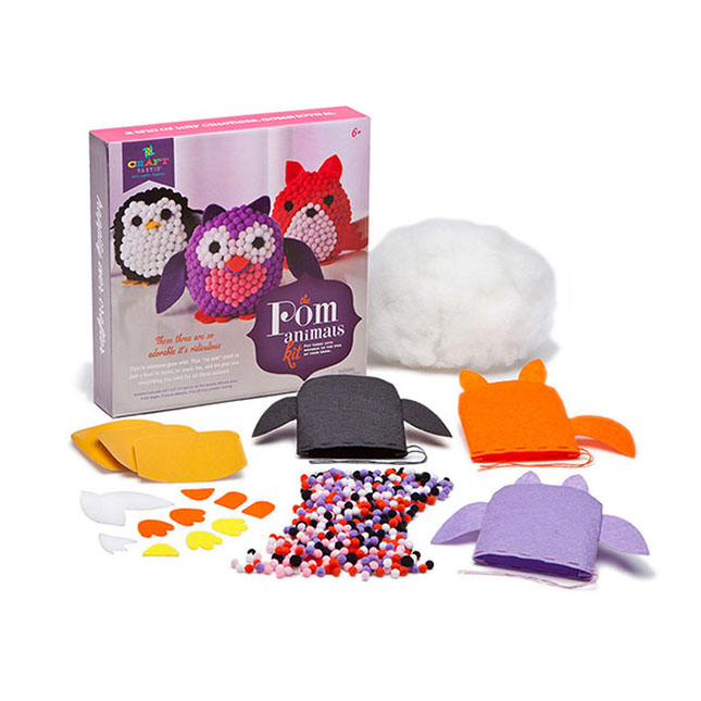 Craft-tastic Pom Stuffed Animals Kit - - Fat Brain Toys