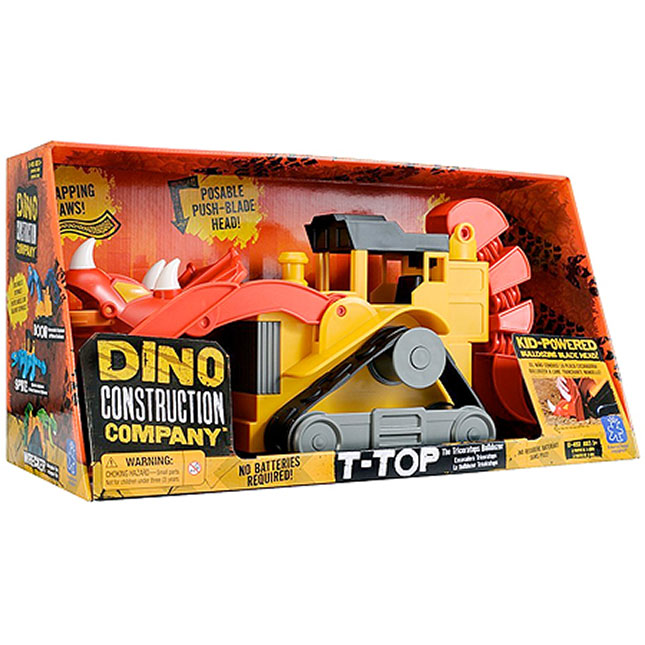 Dino Construction Company Triceratops Bulldozer - - Fat Brain Toys