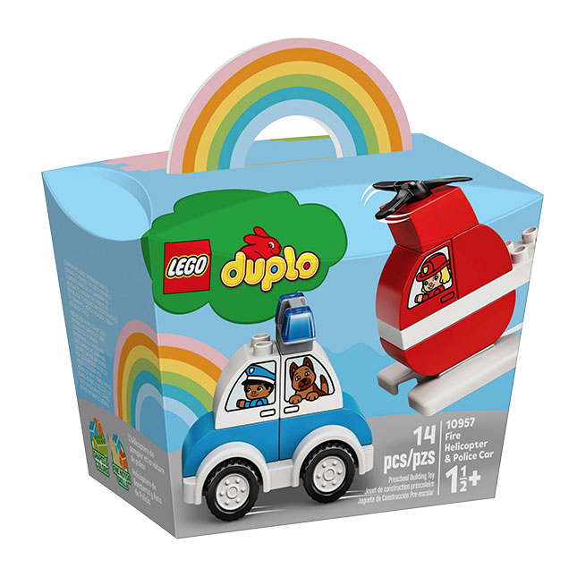 LEGO DUPLO My First - Fire Helicopter & Police Car - - Fat Brain Toys