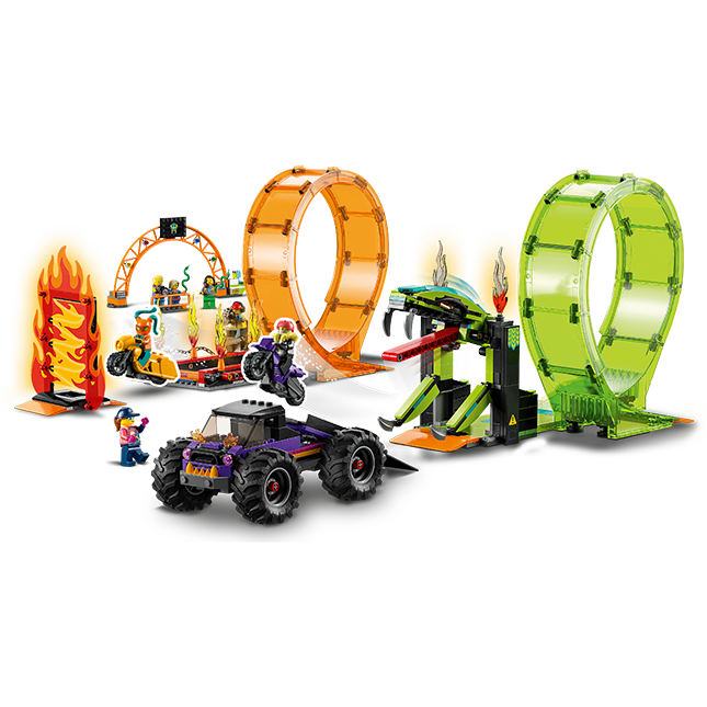 LEGO City Stuntz - Double Loop Stunt Arena - - Fat Brain Toys